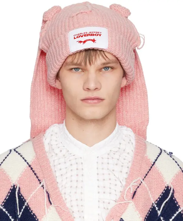 Charles Jeffrey Loverboy Pink Chunky Rabbit Beanie - Pink